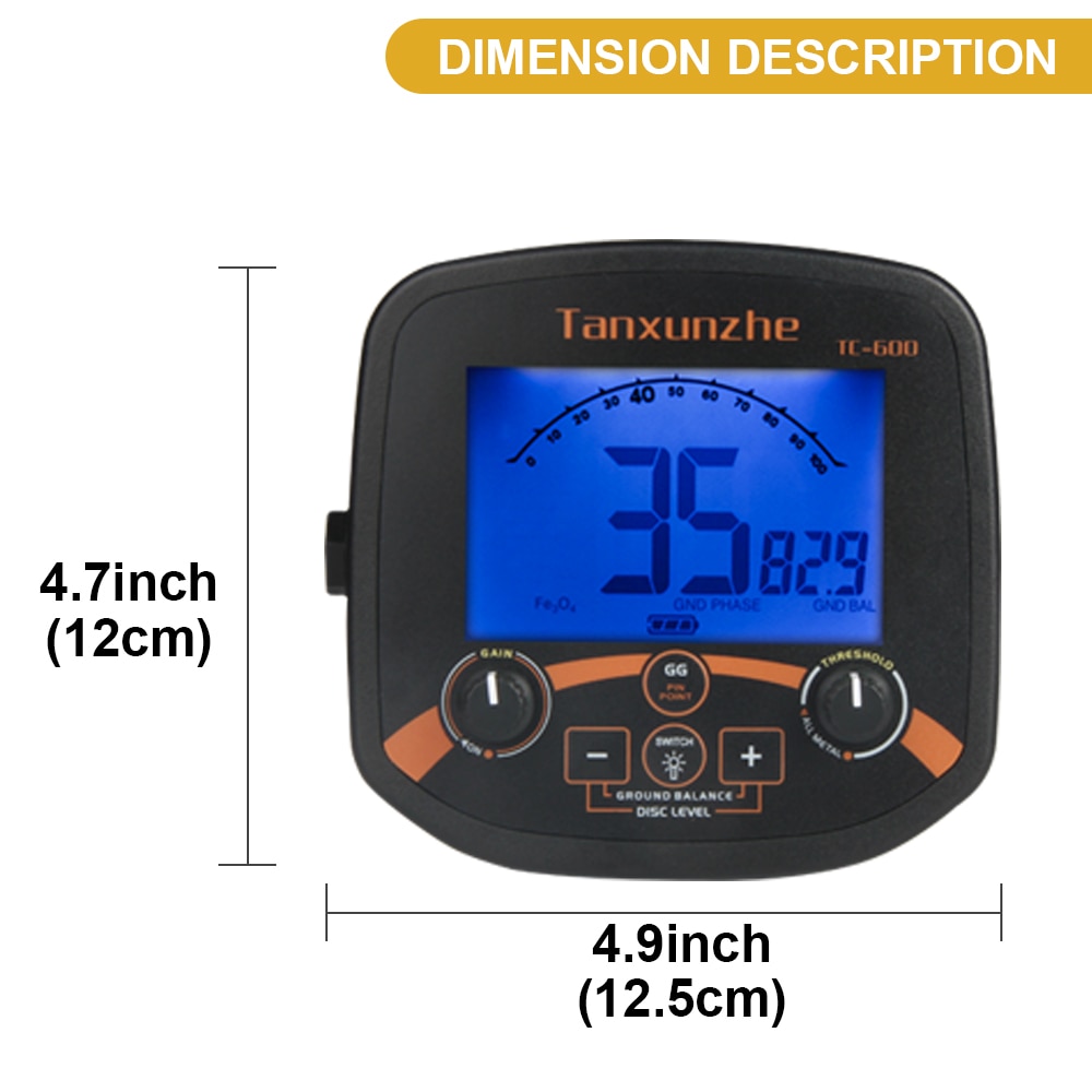 Detector de metale, Tanxunzhe, 19, 2 KHZ, TC-600, o singura gazda, negru - eMAG.ro
