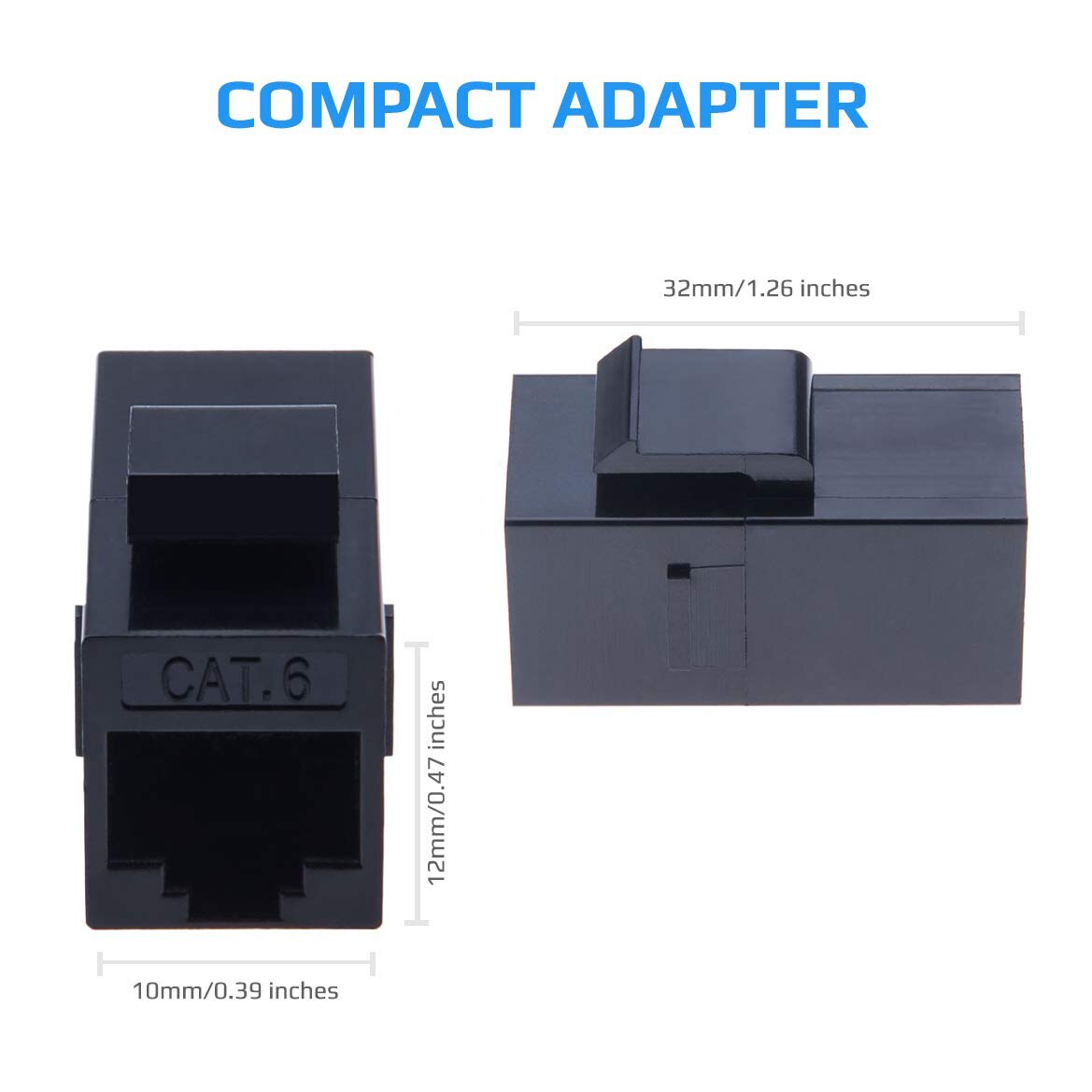 Adaptor prelungire cablu retea cat 6 negru, UTP / RJ45 mama pentru ...