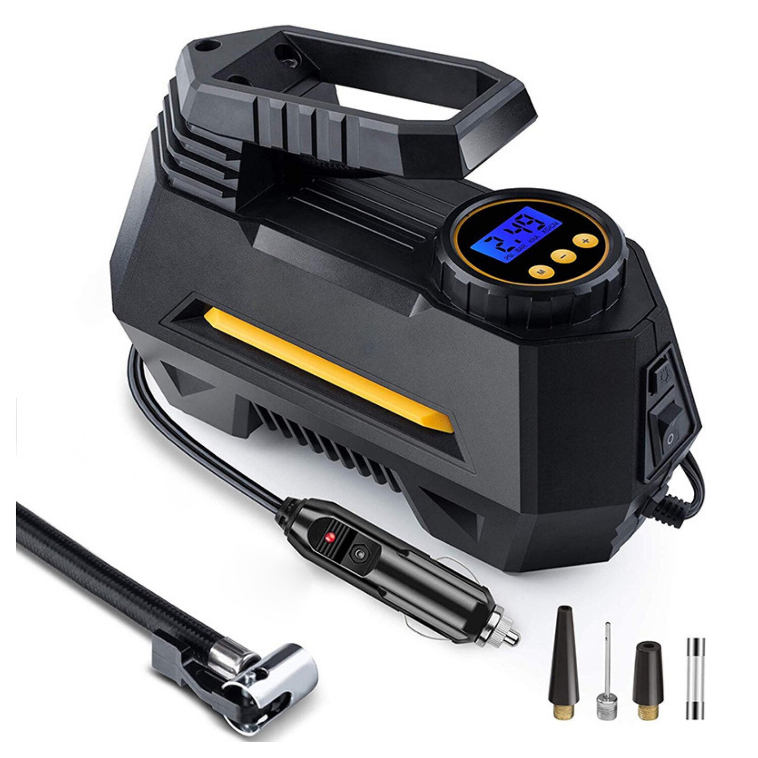 Compresor auto, 12v, conectare bricheta, 120W, lanterna, pentru masina ...