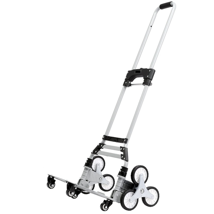 Carucior pentru urcat scarile, 10 roti, pliabil, Capacitate 100 kg ...