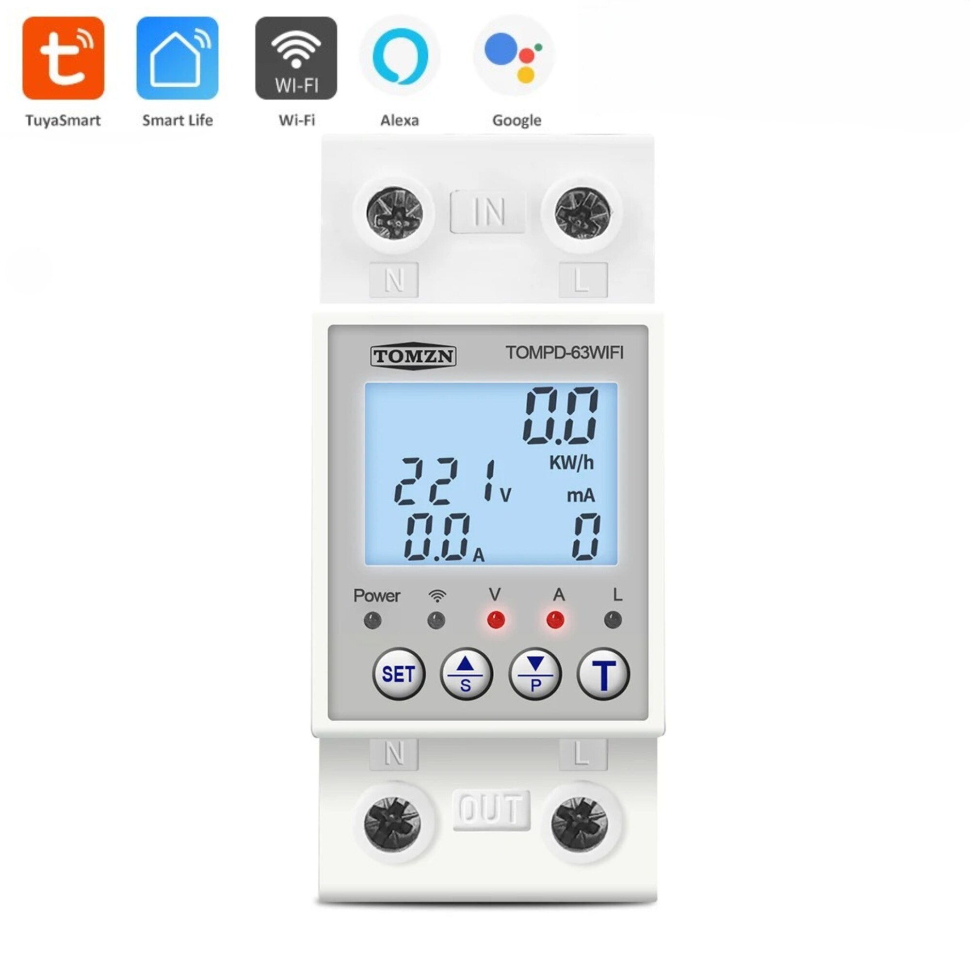 Releu monofazic WIFI, contor de energie inteligent, NeoHGS Tomzn ...
