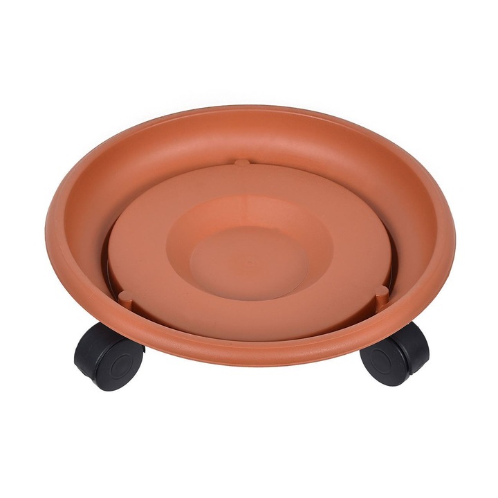 Suport ghiveci cu Roti, Maro teracota, 20x29 cm - eMAG.ro