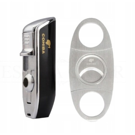 Set bricheta gaz si cutter pentru trabuc, Cohiba 2a, Negru - eMAG.ro