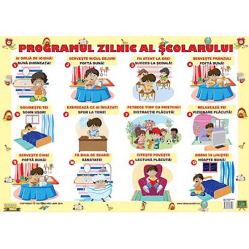 Plansa - Programul zilnic al scolarului (plansa 50x70cm) - eMAG.ro