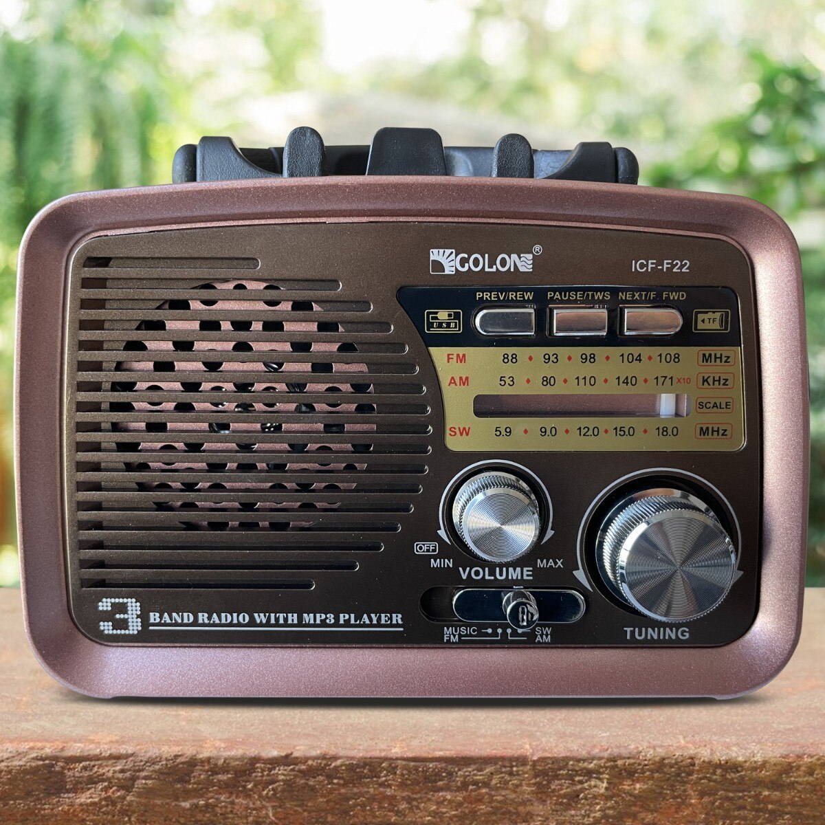 Mini Radio Retro Portabil, Baterie Incorporata, Bluetooth, USB, SD Card ...