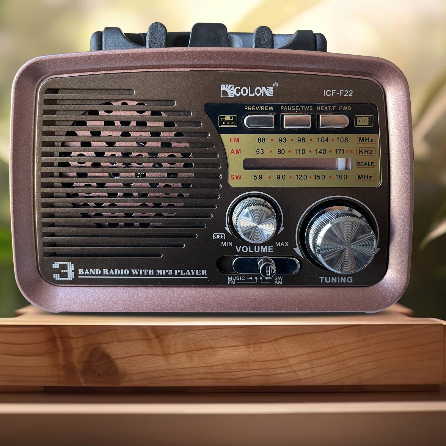 Mini Radio Retro Portabil, Baterie Incorporata, Bluetooth, USB, SD Card ...