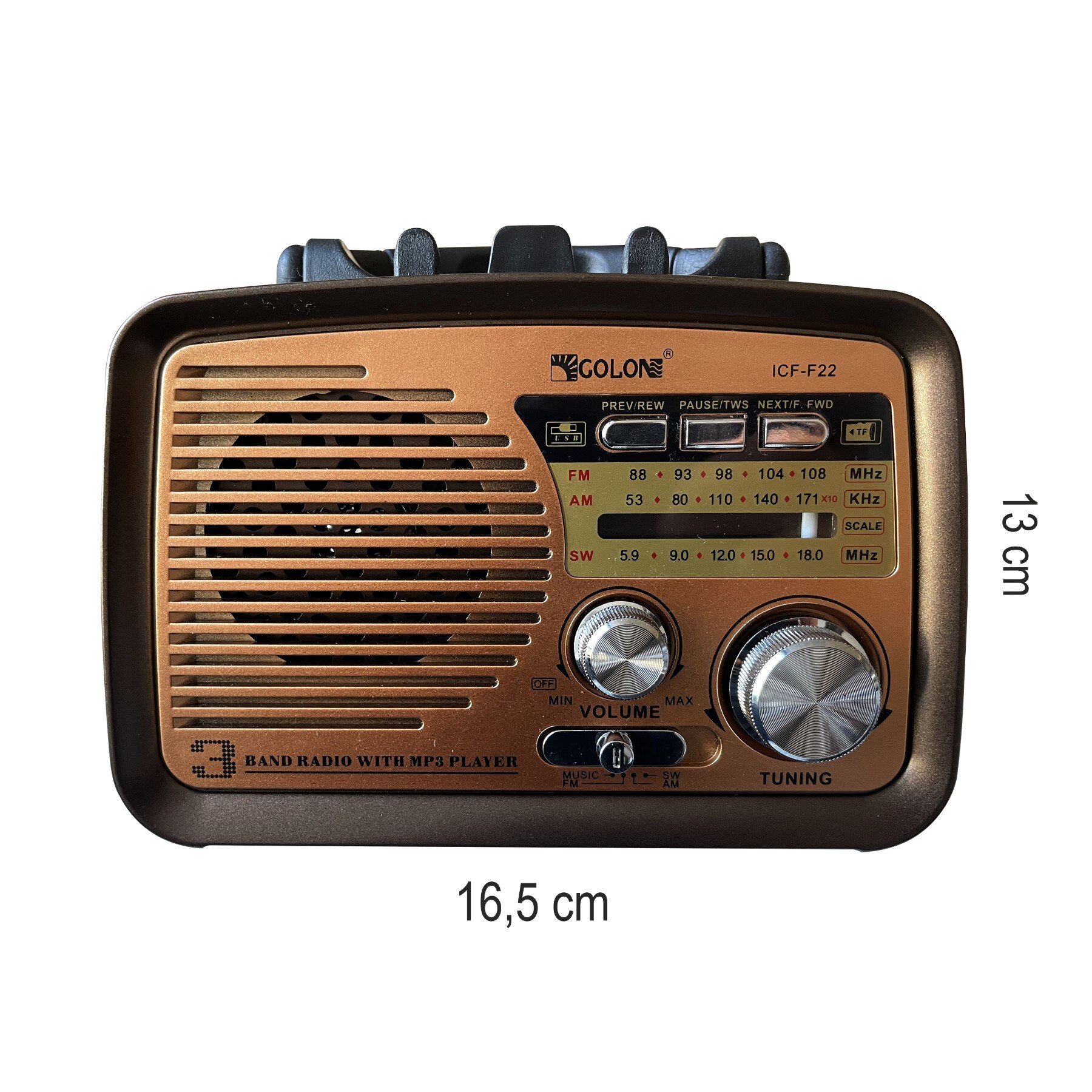 Mini Radio Retro Portabil, Baterie Incorporata, Bluetooth, USB, SD Card ...