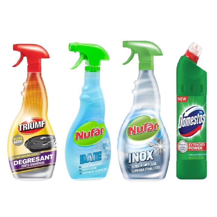 Pachet curatenie, Triumf degresant forte 500ml + Nufar Baie 500ml ...