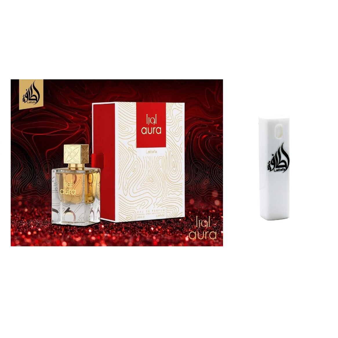 Set Apa de parfum, Lattafa AURA, de dama, 60 ml cu Kit Travel ...