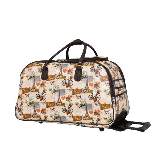 Geanta de voiaj cu roti si maner 2446-8 mare, 60/35/32 cm, piele ...