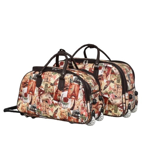 Set Genti de voiaj cu roti si bara de tractiune 2446-4, 60/35/32 cm ...