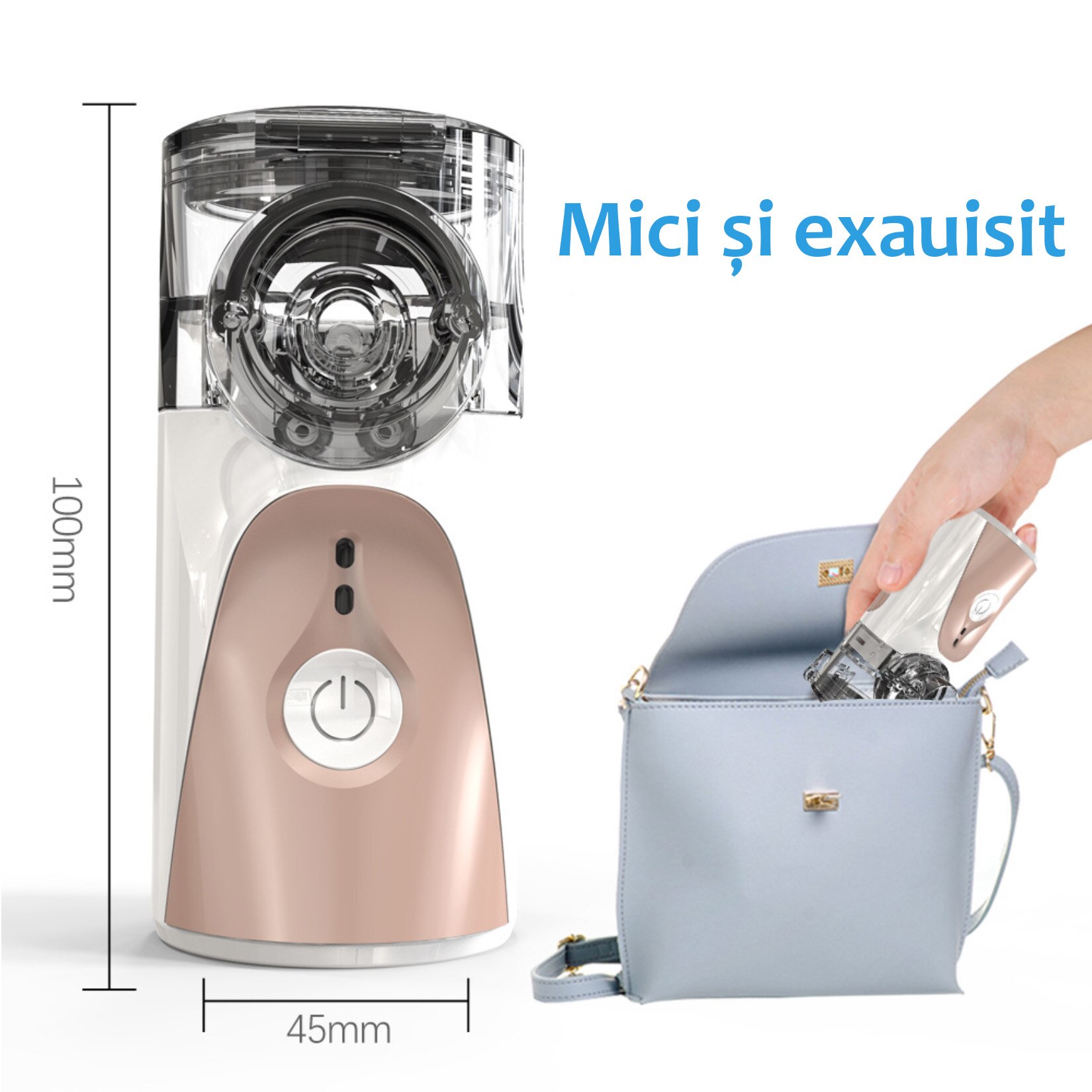 Aparat Aerosoli Wacorresi，Nebulizator ultrasonic，Portabil, Ultra Silentios, Masca, USB-C, pentru ...