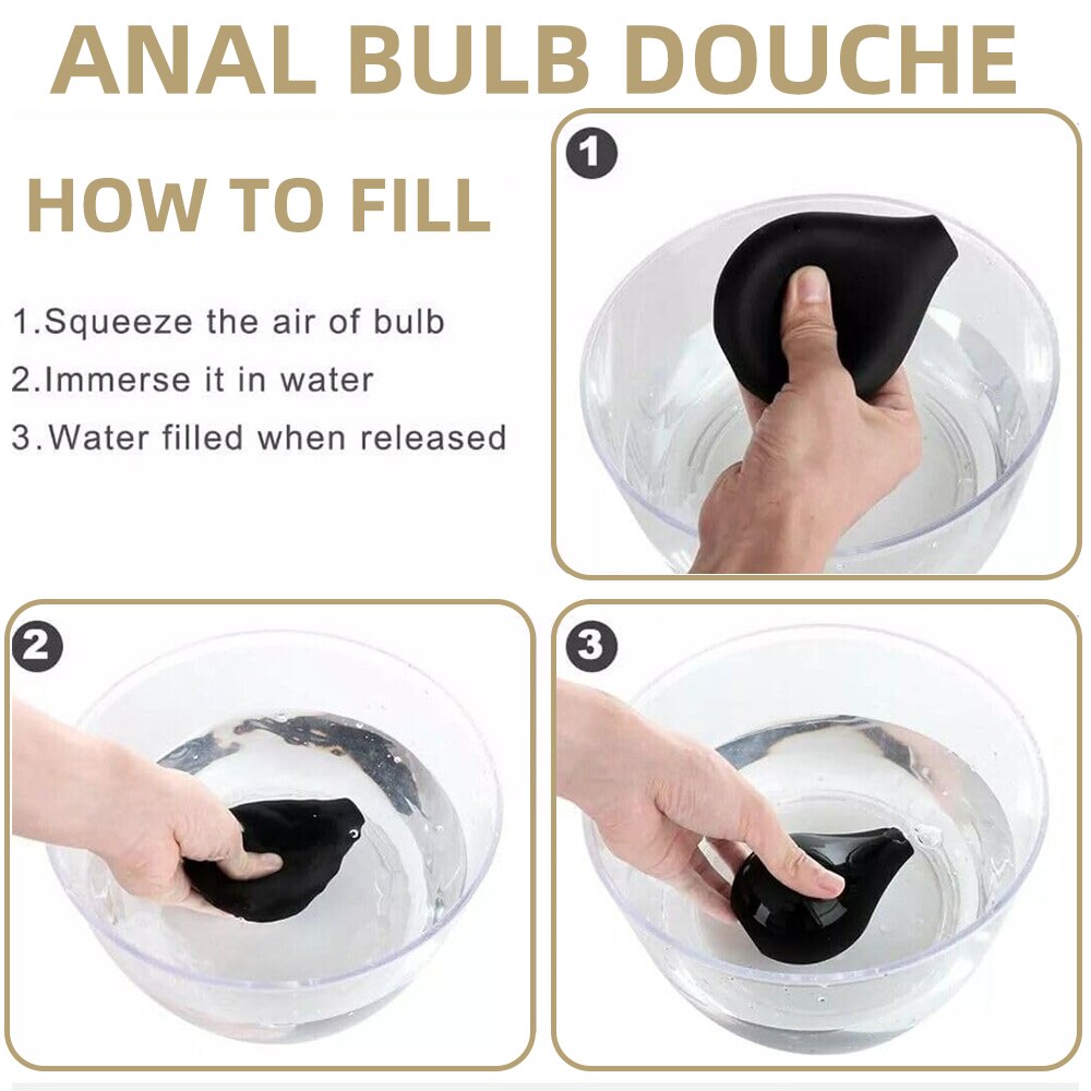 Set 4 Irigator Clisma, Yefound®, Silicon lubrifiant, Negru - eMAG.ro