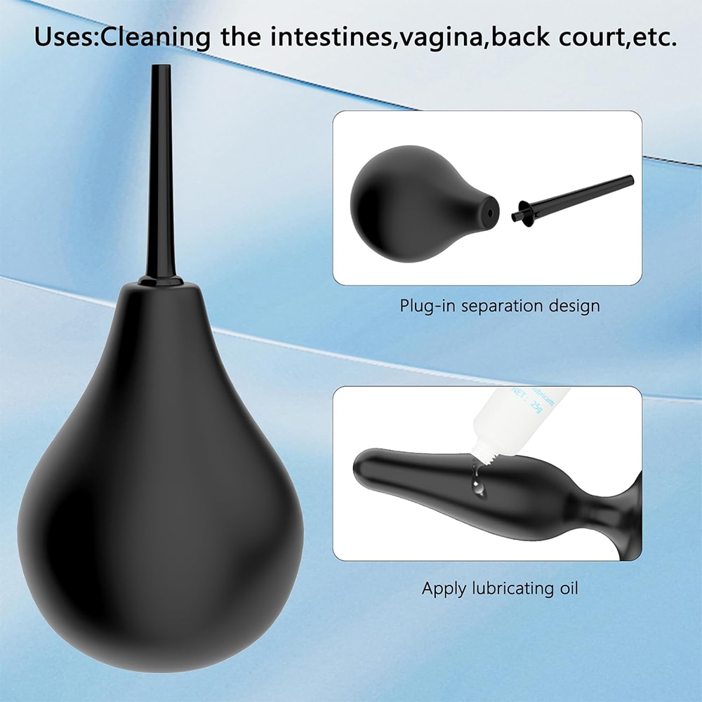 Set 4 Irigator Clisma, Yefound®, Silicon lubrifiant, Negru - eMAG.ro