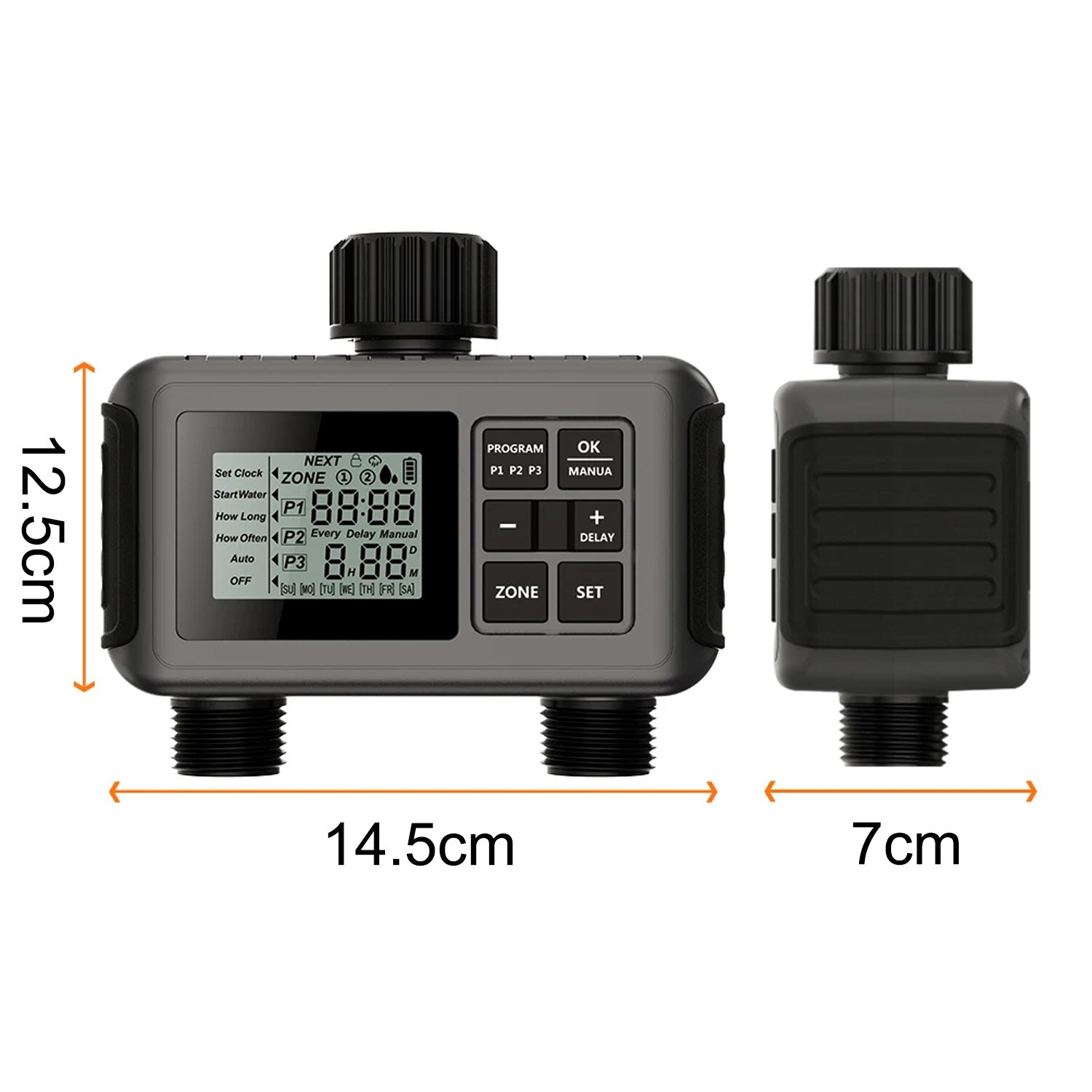 Programator Irigare Gradina, BYONDSELF®, 2 Iesiri, LCD, Programabil, Udare Automata Precisa ...