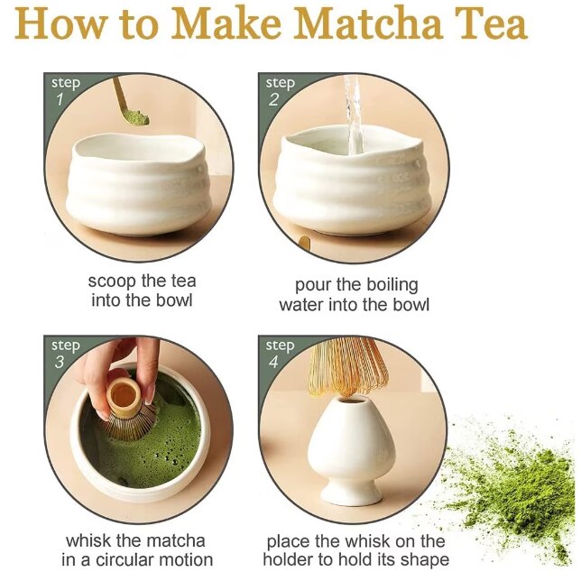 Set de ceai matcha japonez 4 bucati (alb) - eMAG.ro