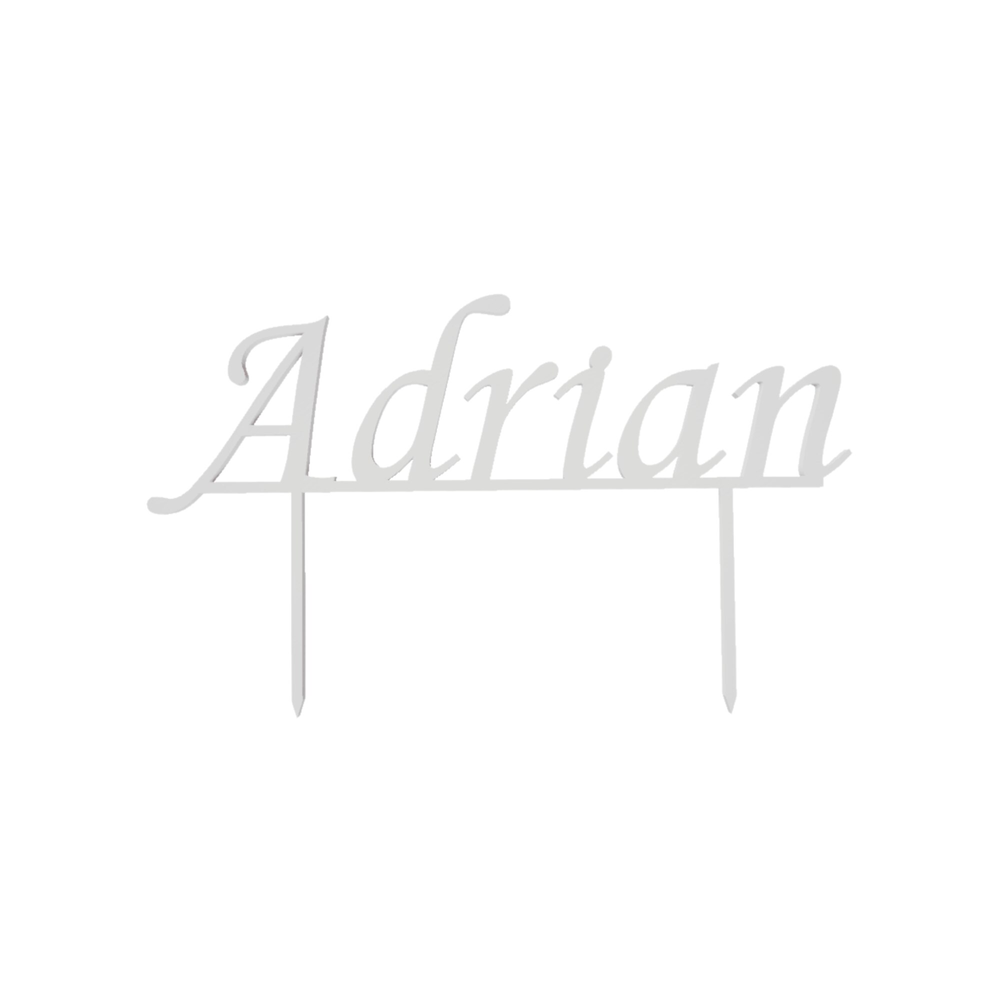 Topper tort, "ADRIAN", zi de nastere, aniversare 11, 3 x 18, 9 cm alb ...