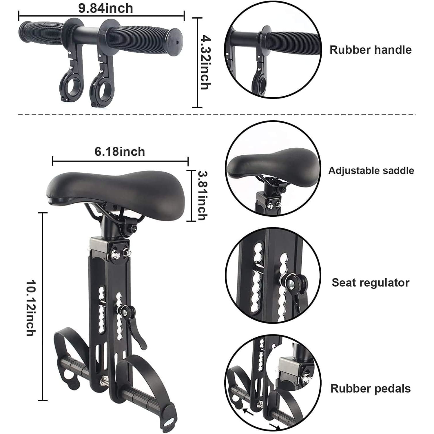 Scaun copil pentru bicicleta cu montaj pe cadru cu ghidon auxiliar ...