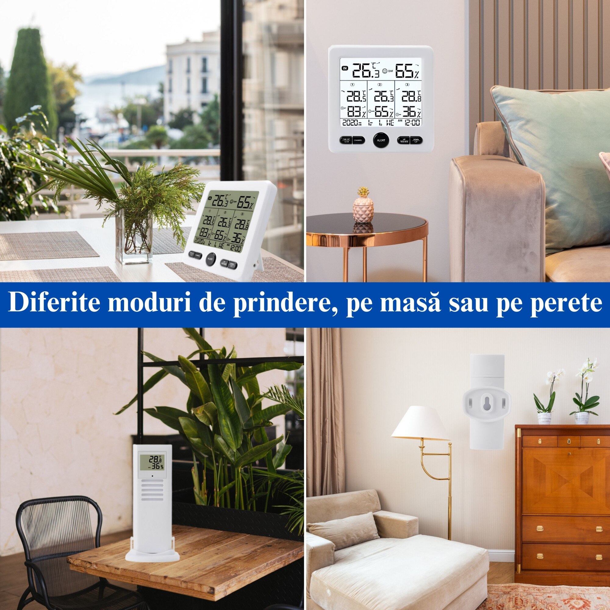 Termometru si Higrometru profesional de Camera si Exterior cu 3 ...