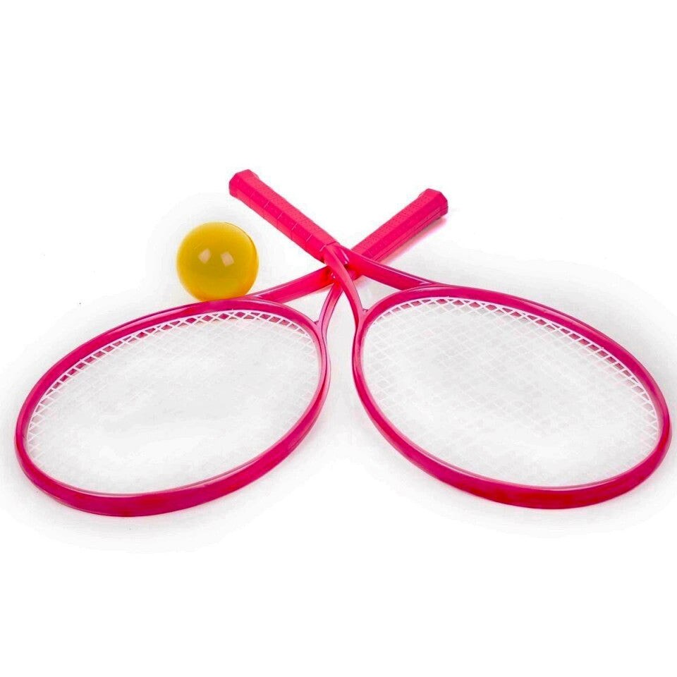 Set rachete de tenis pentru copii 5 ani+, cu minge, plastic, roz - eMAG.ro