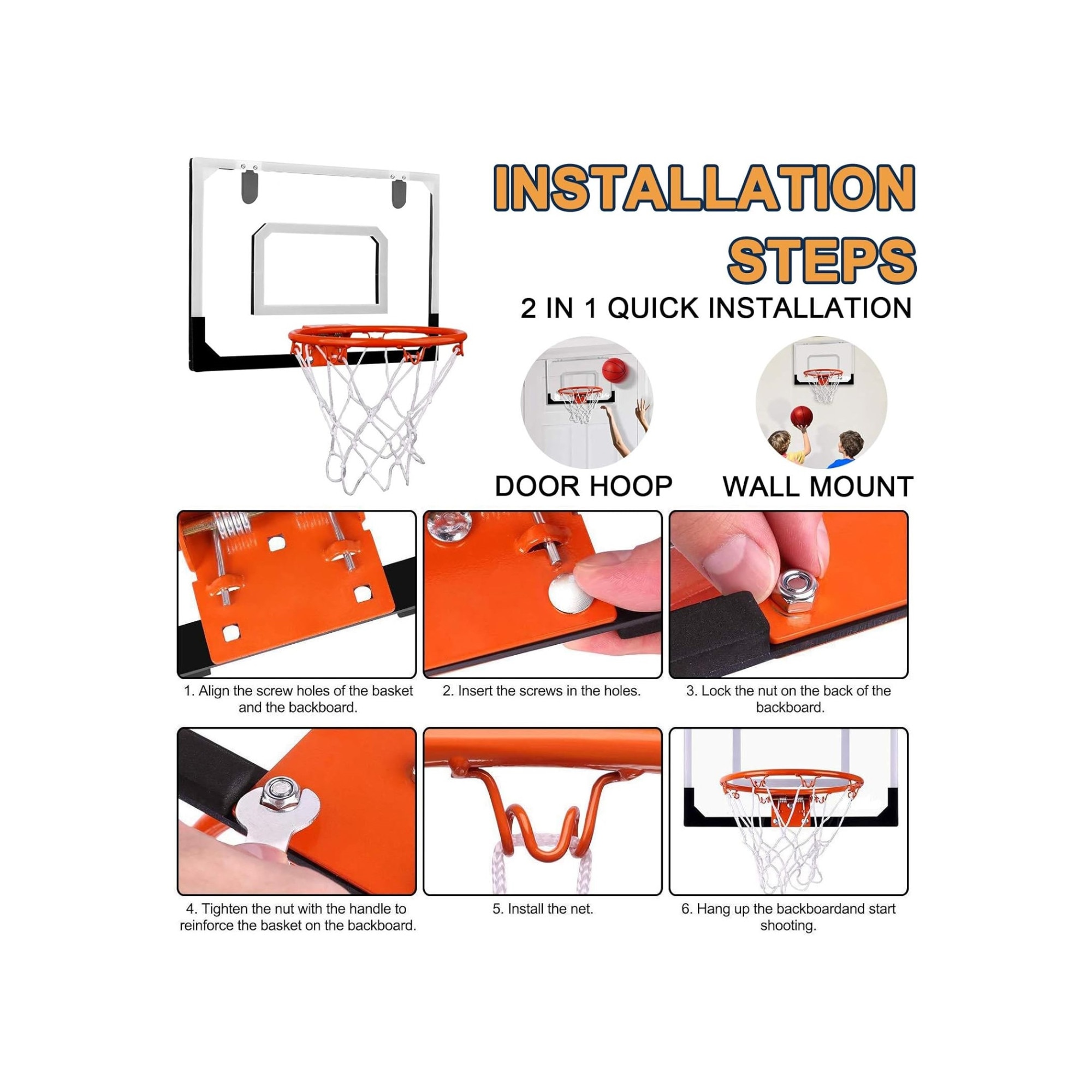 Cos de baschet copii, minge inclusa, inel metalic, panou transparent ...