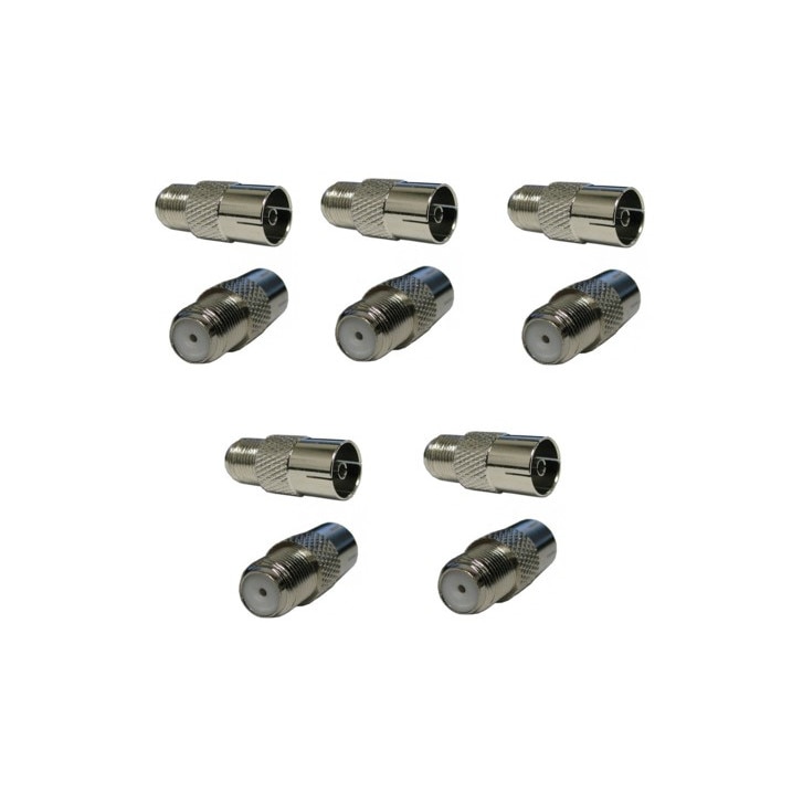 Set 10 buc Conector Antena TV Mama, Tip F, Metal - eMAG.ro