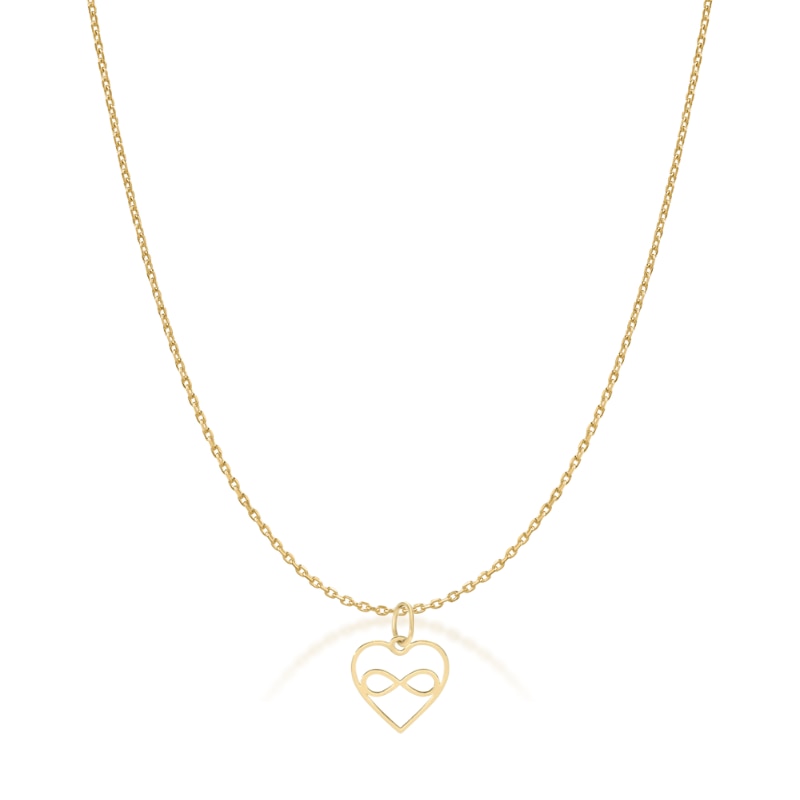 Colier din aur 14k cu pandantiv inima si infinit - eMAG.ro