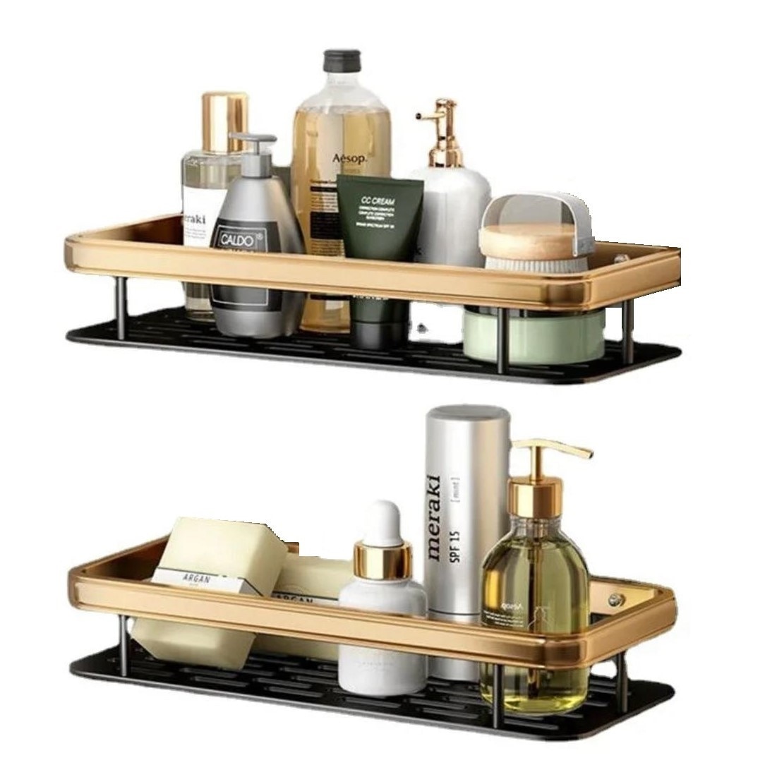 Raft de dus, etajera dreptunghiulara pentru baie, din aluminiu, pentru ...