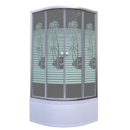 Cabina dus 80x80cm cu geamuri palmieri securizate si cadita 40cm - eMAG.ro