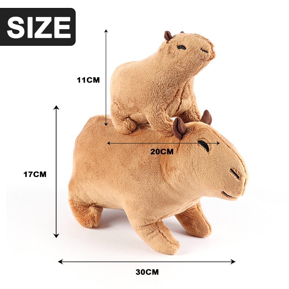 Set 2 Capybara de plus QttvbTna, Bumbac PP, Maro, 20x11x8cm si ...