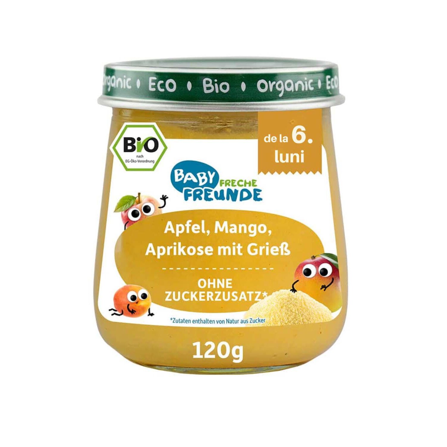 Piure de Mere Mango si Caise cu Gris Eco 120 grame Erdbar - eMAG.ro