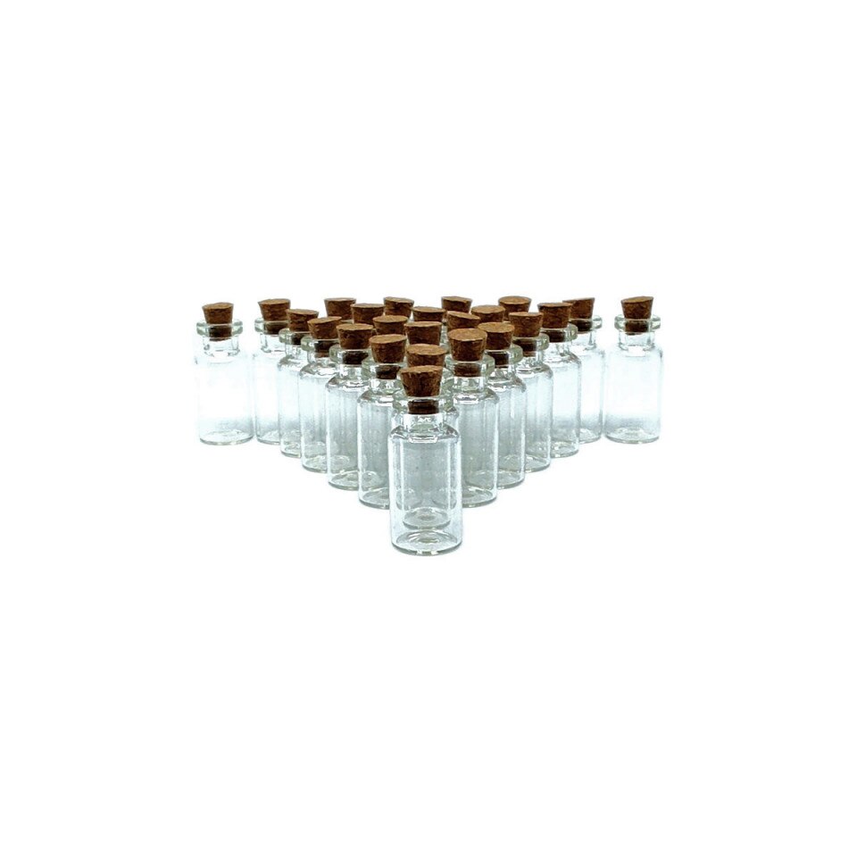 Set 24 sticlute cu dop de pluta, 16 x 35 mm - eMAG.ro