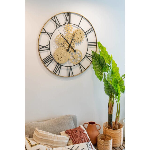 Ceas mare de perete Isea, mecanism vizibil, Ø 90 cm - eMAG.ro