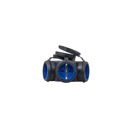 Cupla tripla din cauciuc, 16A, 250V, protectie IP44, Z-TOOLS / ZTS 8412 ...