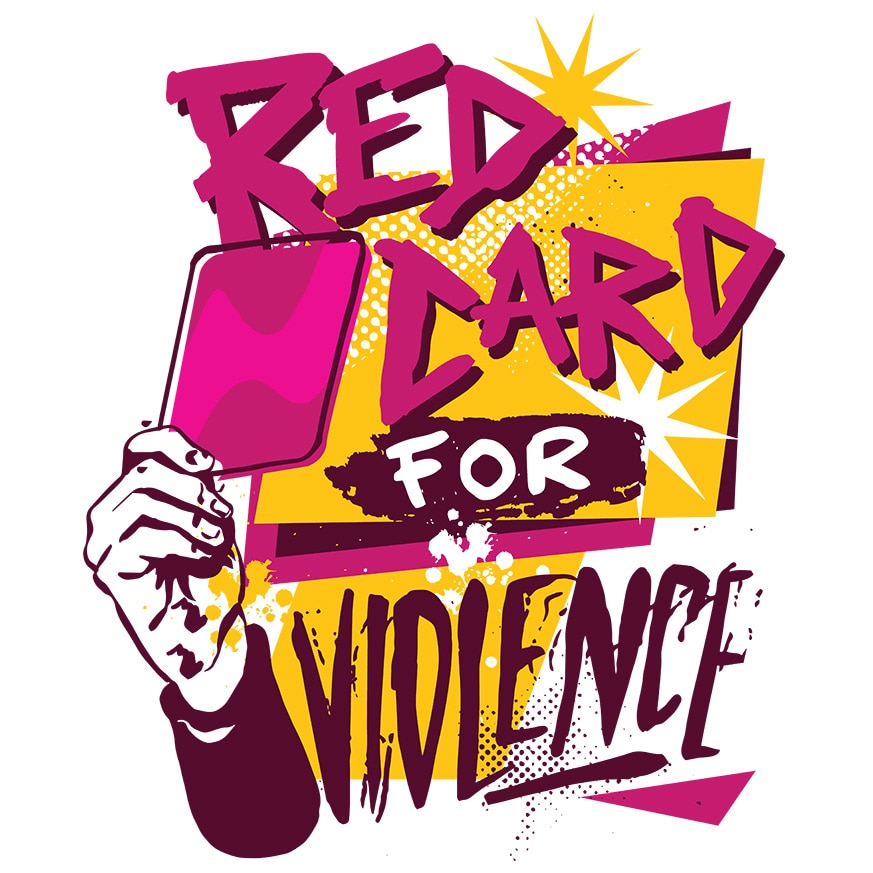 Sticker Cu Text In Engleza Red card For Violance, Stop Violenta, Fara ...