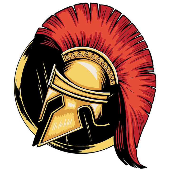 Sticker Cu Simbol Luptator Gladiator In Atac, Armura De Aur, Istorie ...