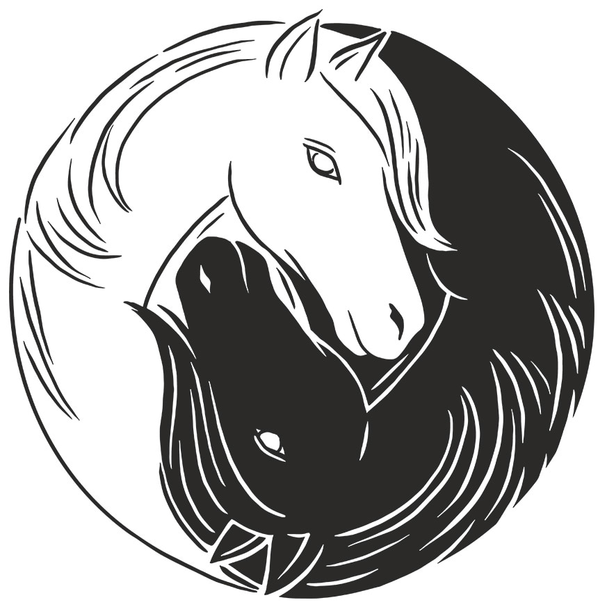 Sticker Cu Simbol Yng Si Yang, Cal Alb Negru, Bine Si Rau, Mituri Vechi ...