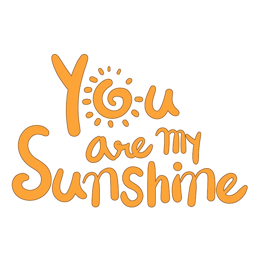 Sticker Cu Text You Are My Sunshine, Soare Stralucitor, Razele Soarelui ...