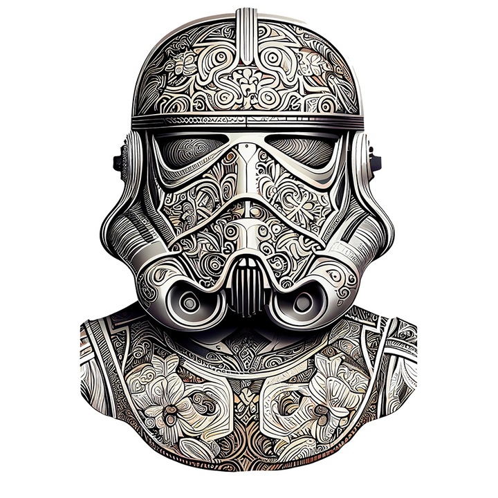 Sticker Cu Soldat Alb Star Wars, Cu Armura Stil mozaic, Razboiul ...