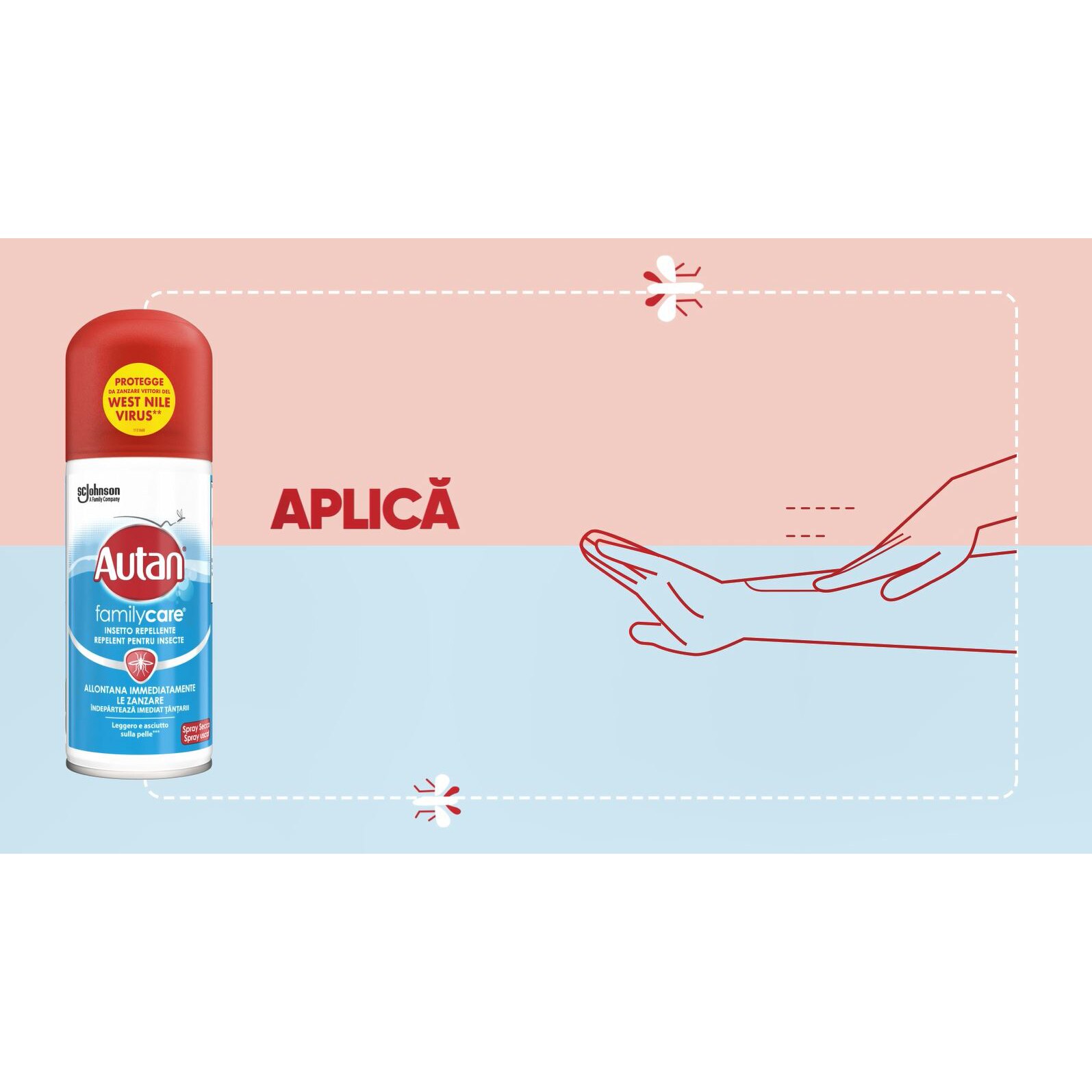 Pachet 2x spray anti-intepaturi insecte Autan Family Care, 2 x 100 ml ...