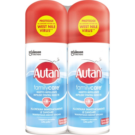 Pachet 2x spray anti-intepaturi insecte Autan Family Care, 2 x 100 ml ...