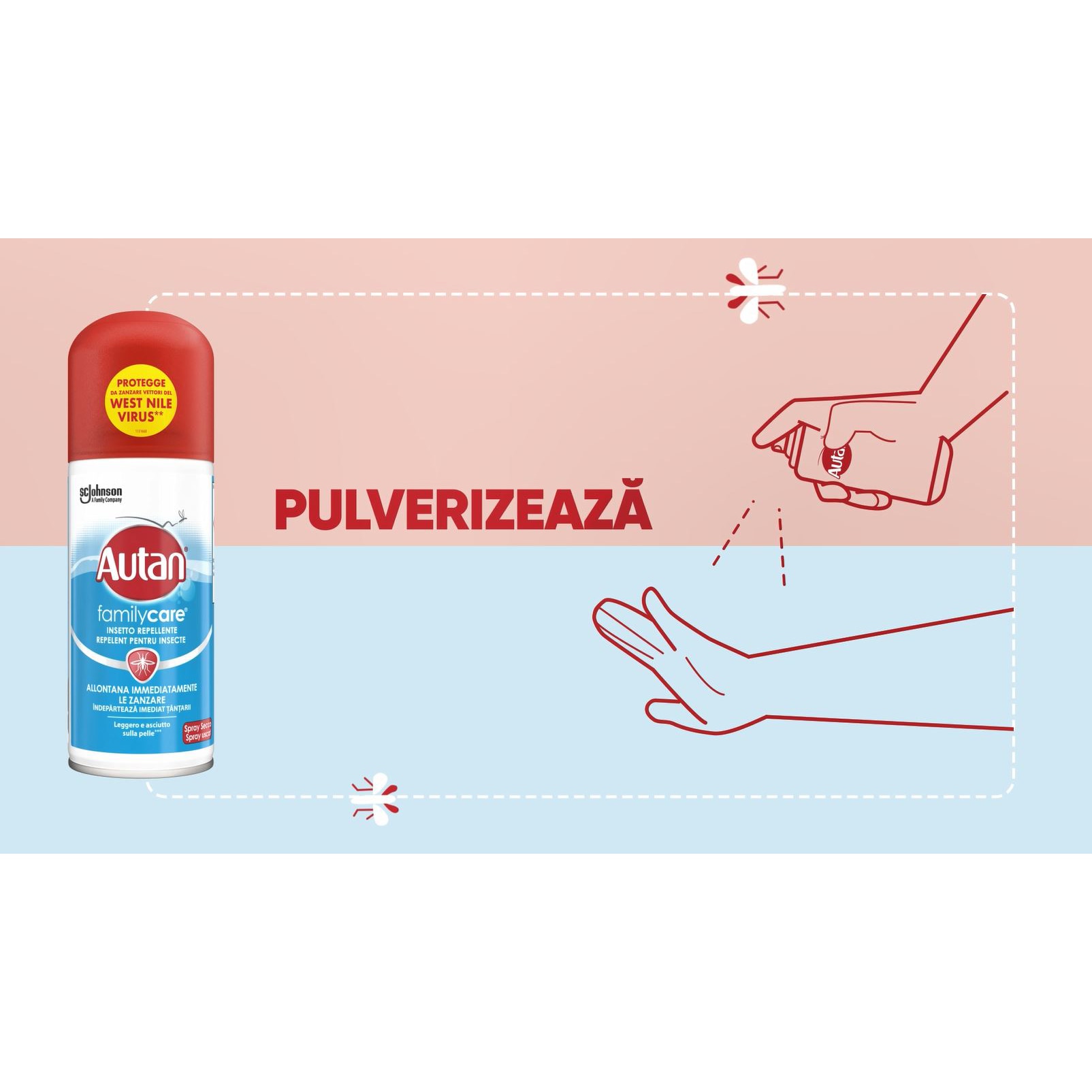 Pachet 2x spray anti-intepaturi insecte Autan Family Care, 2 x 100 ml ...