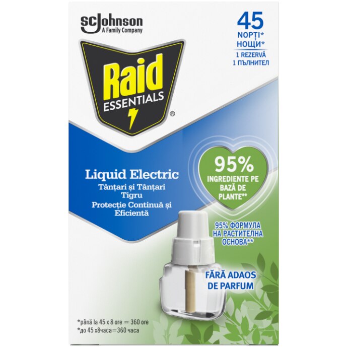 Rezerva Aparat Electric Lichid Essentials,Raid, împotriva țânțarilor ...
