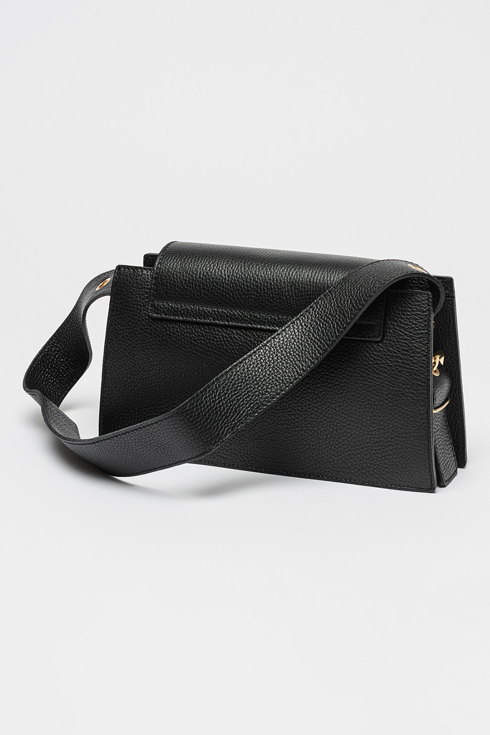 Chiara Canotti, Geanta de piele cu accesoriu logo detasabil, Negru ...