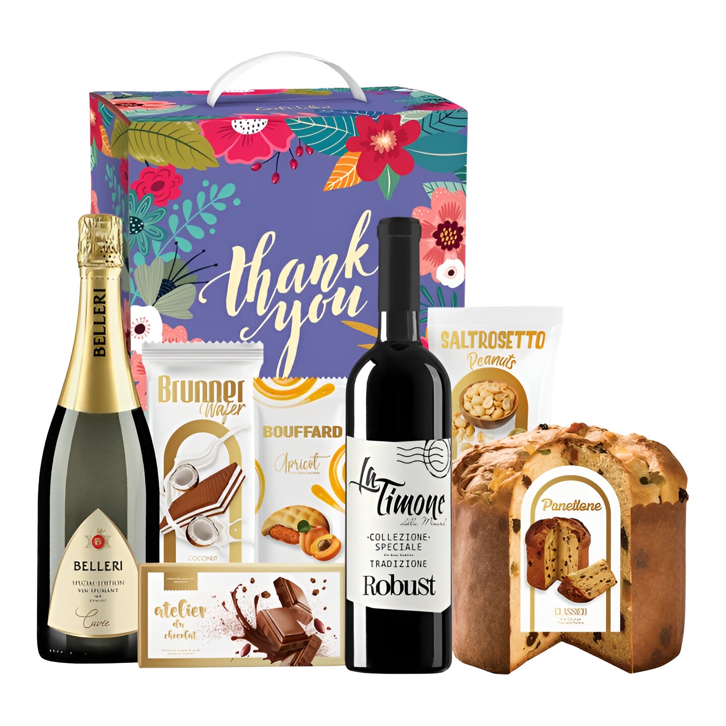 Pachet cadou Selection - Gift Idea, cu spumant Belleri, vin rosu La ...