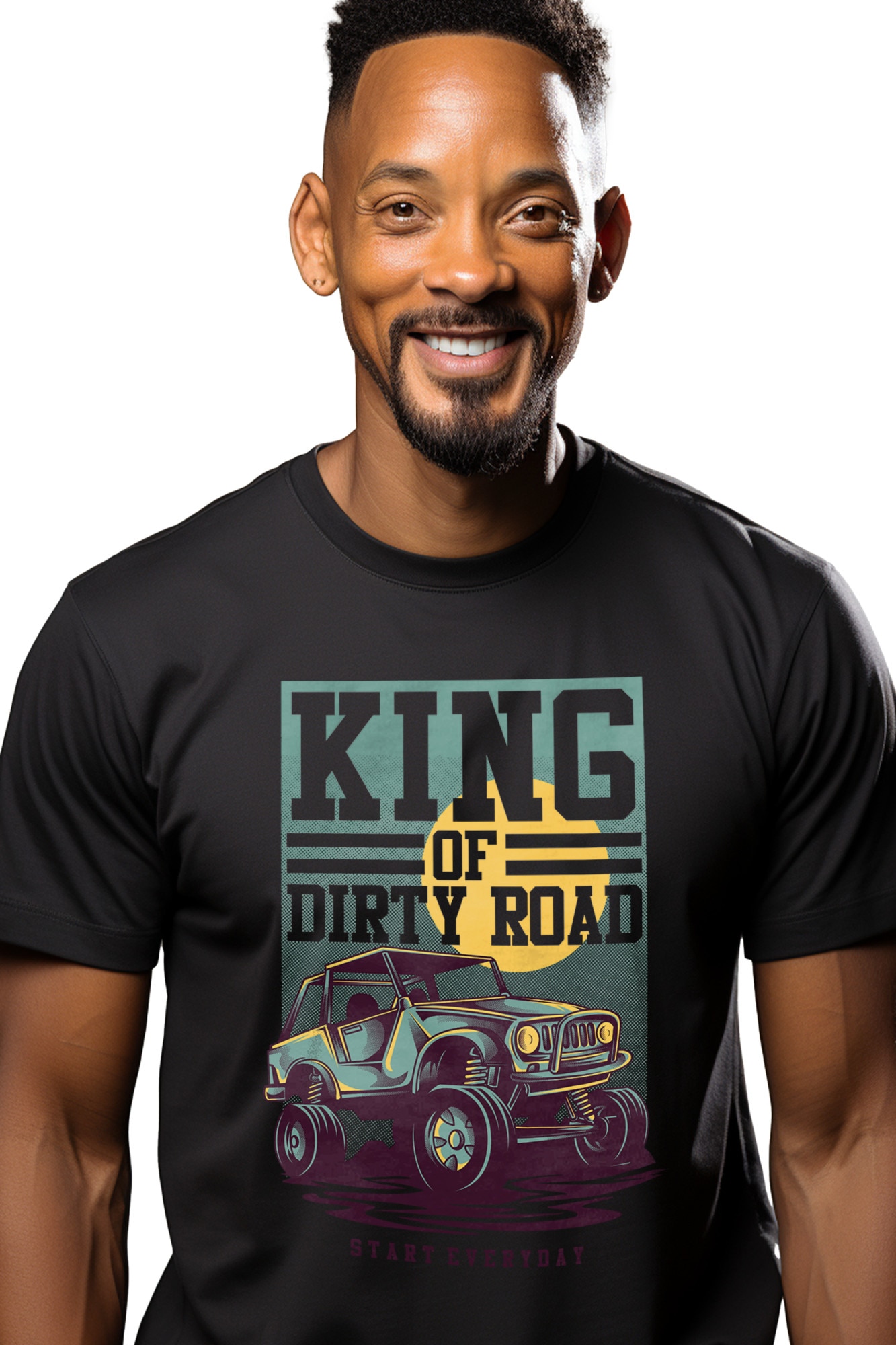 Tricou Barbati Cu Masina mare Monstru De Munte, Text IN Engleza King Of ...