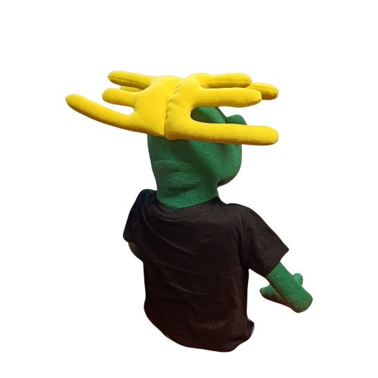 Papusa marioneta Toto, verde, 50 cm, verde, maini flexibile, include ...