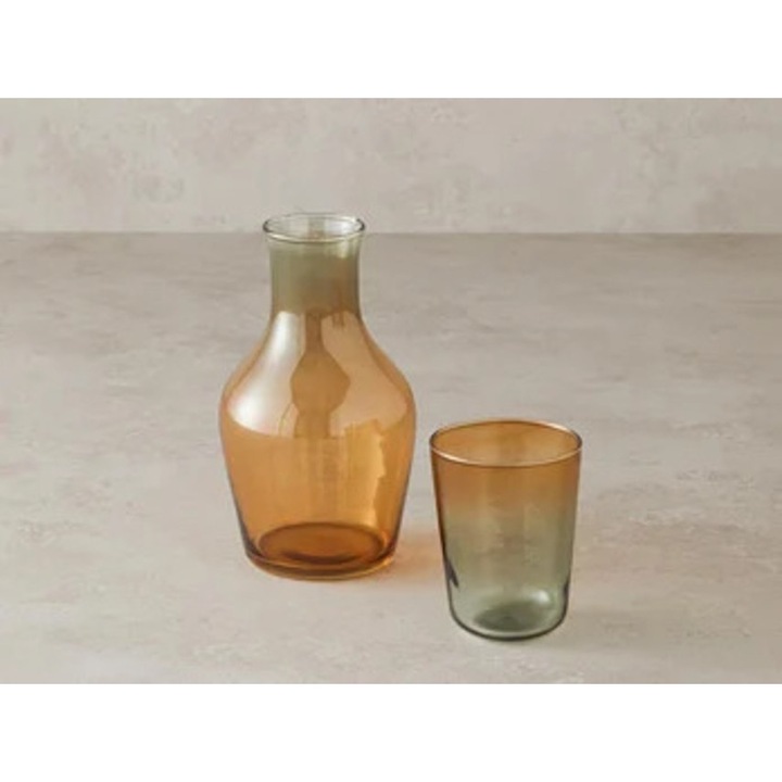 Set carafa apa si pahar, English Home, Lacy, 570ml + 200 ml, sticla ...