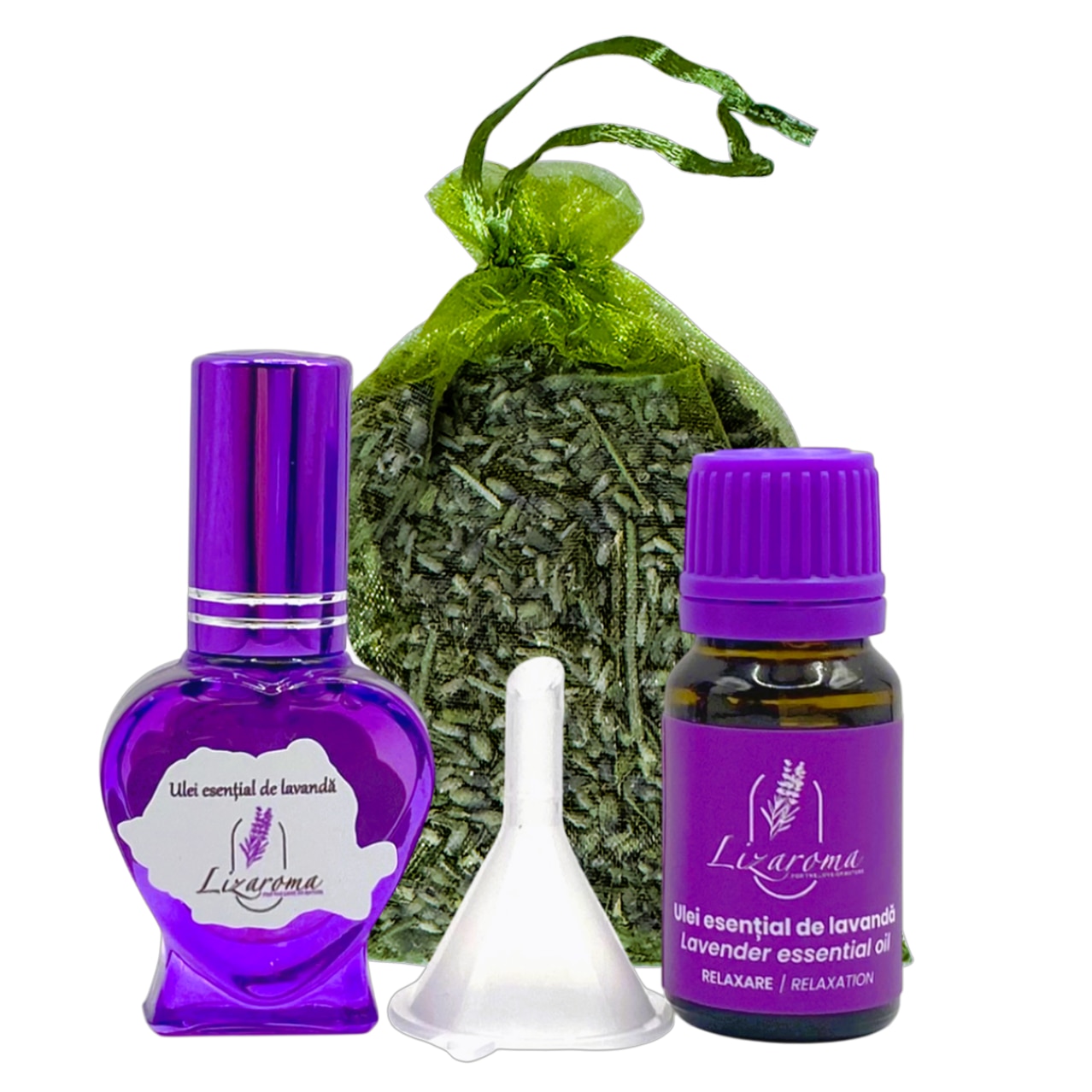 Set-cadou 3 produse: odorizant natural cu ulei esential pur de lavanda ...