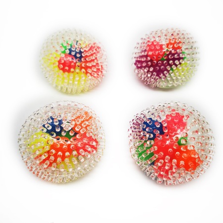 Set 4 mingiute antistres cu tepi, cu gelatina si bilute colorate de ...